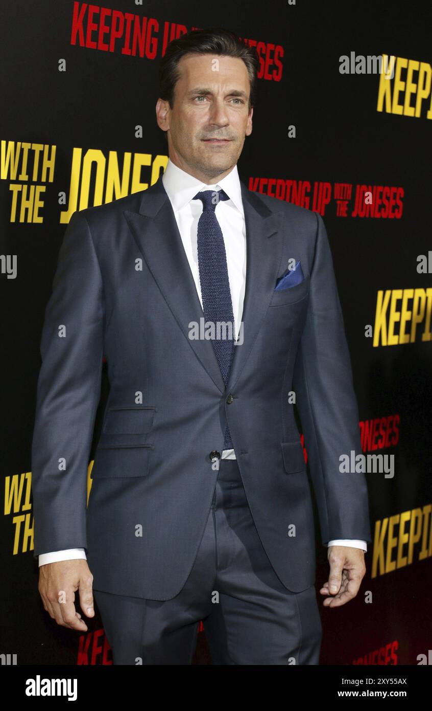 Jon Hamm at the Los Angeles premiere of 'Keeping Up With The Joneses ...