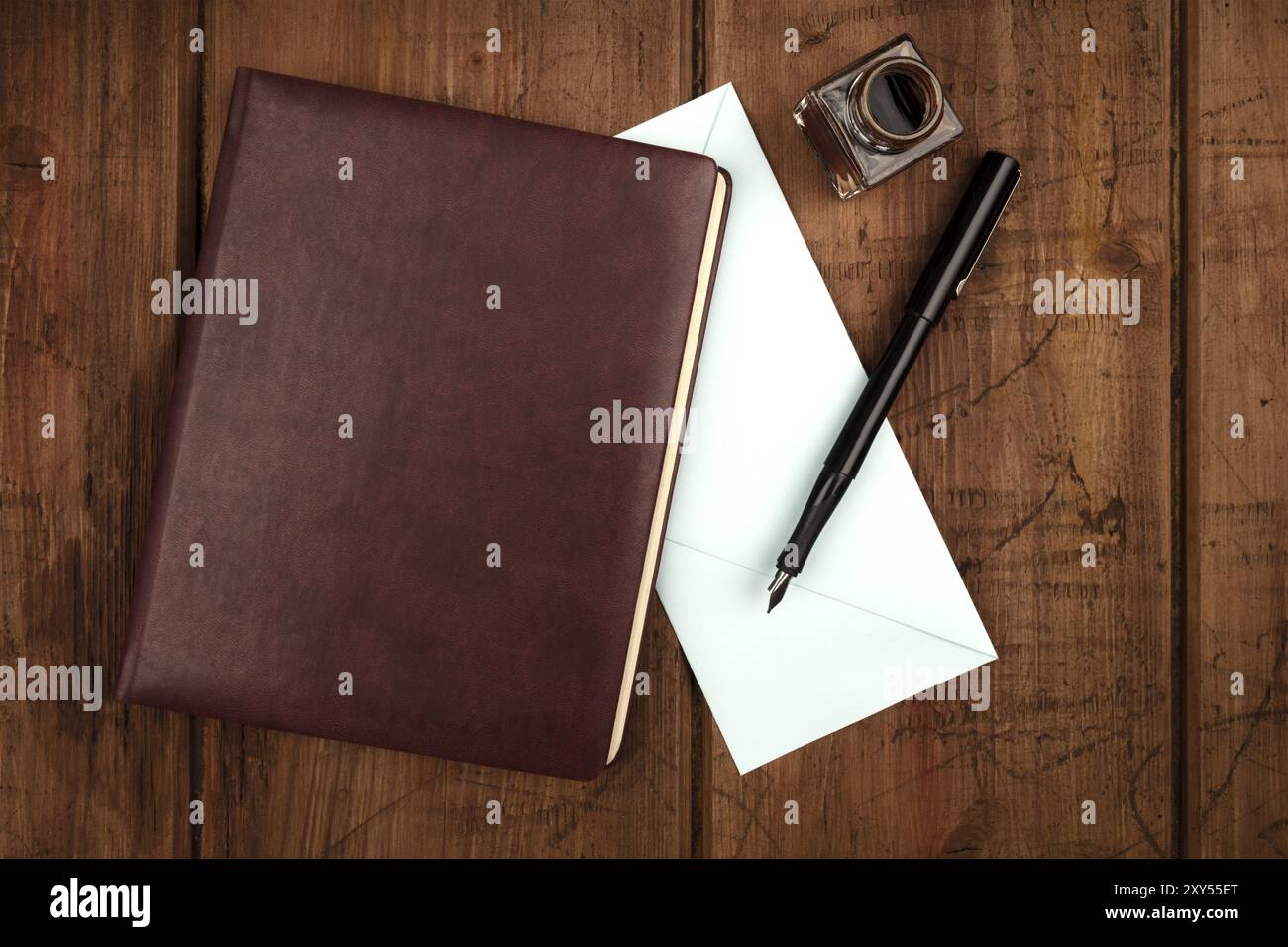 Old leather tied journal hi-res stock photography and images - Alamy