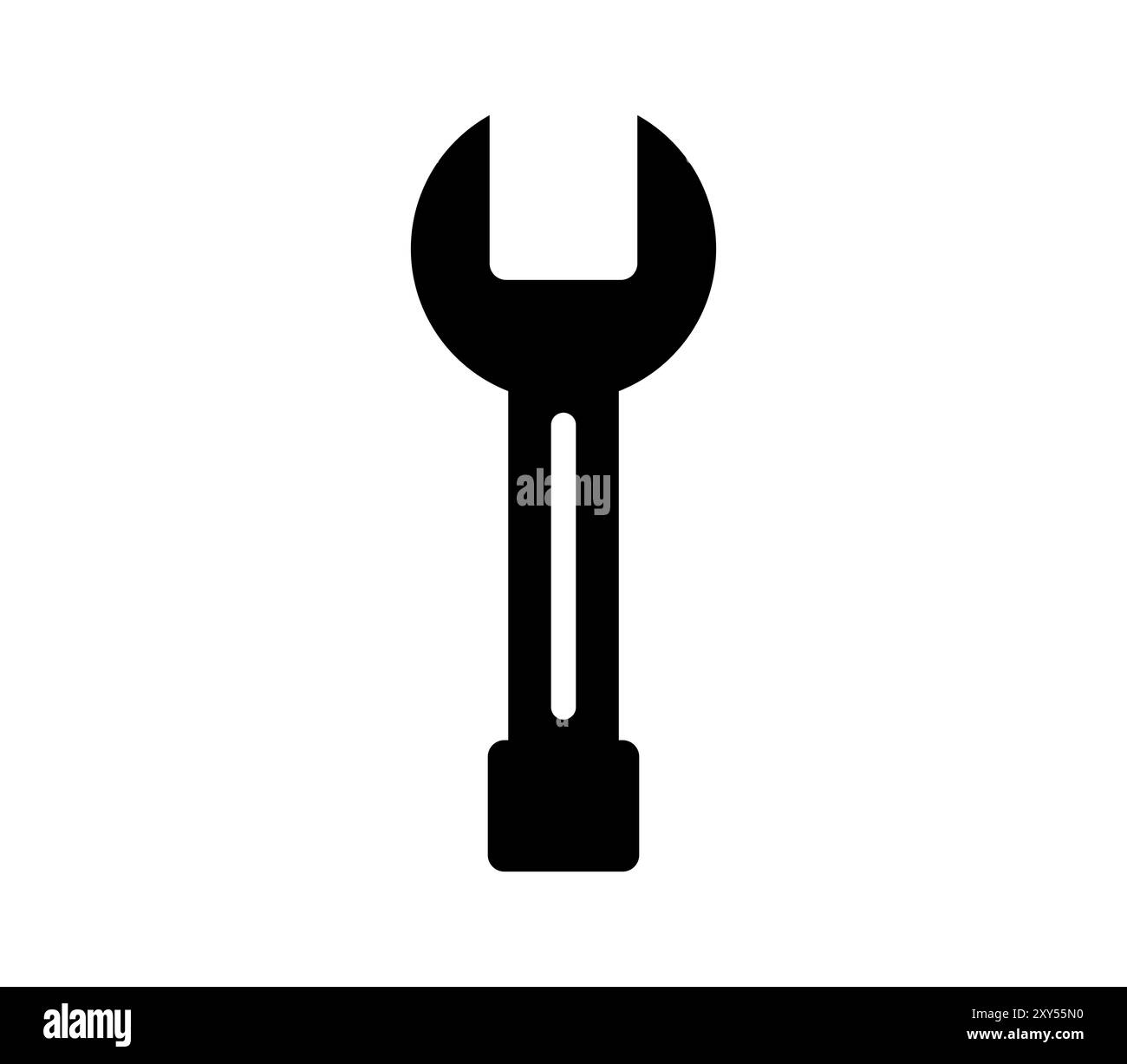White wrench icon isolated on Black and White Stock Photos & Images - Alamy