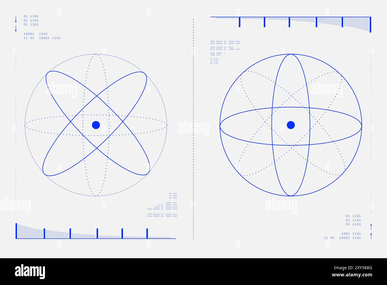 Atomic models and electron orbitals, visualizing structures and quantum mechanics with focus on ...