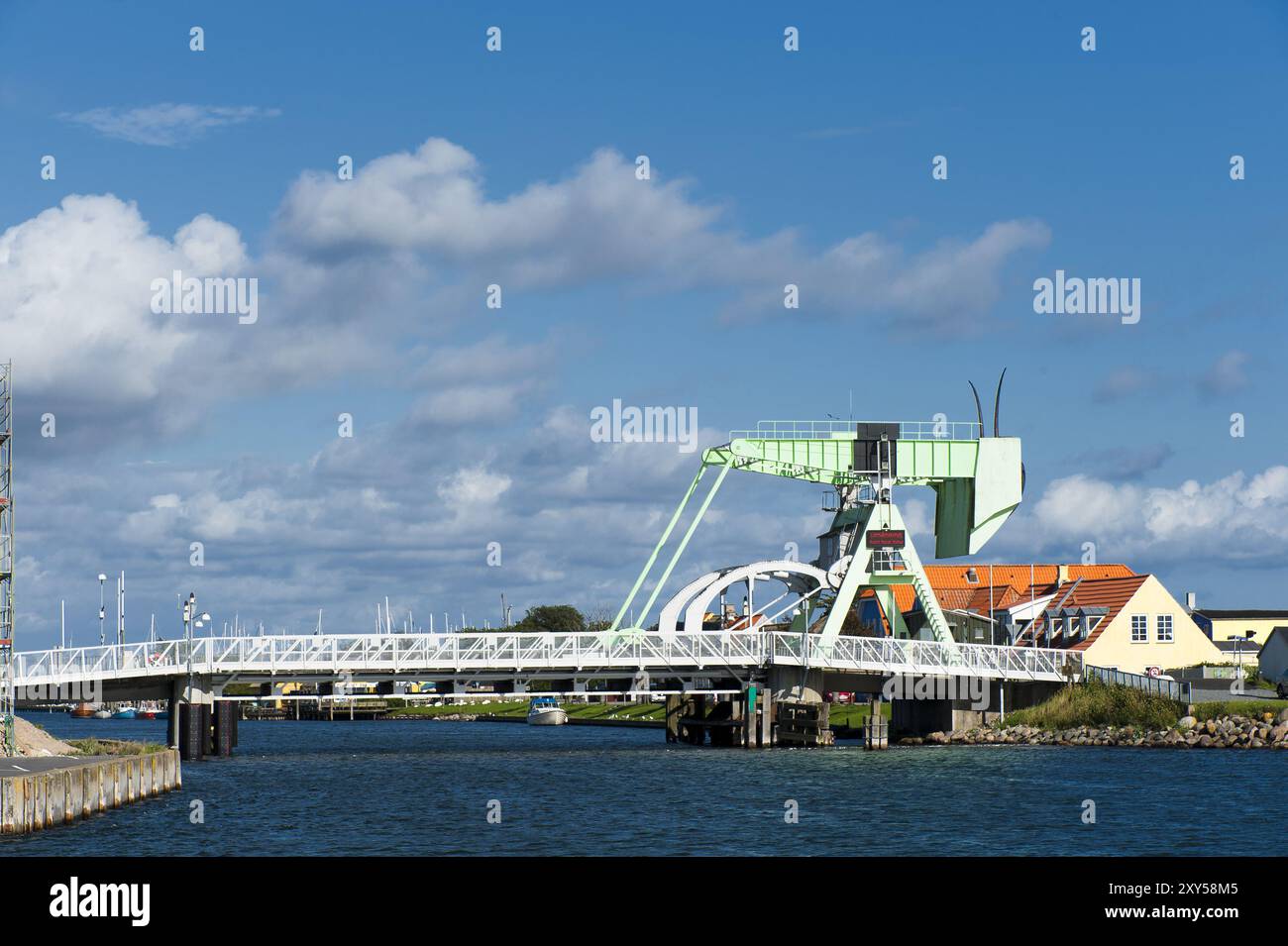 Drawbridge over the Karrebaeksminde canal Stock Photo - Alamy