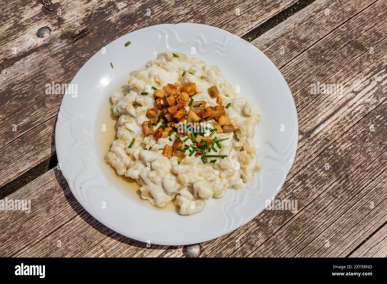 National dish of Slovakia - Bryndzove halusky (potato dough lumps with ...
