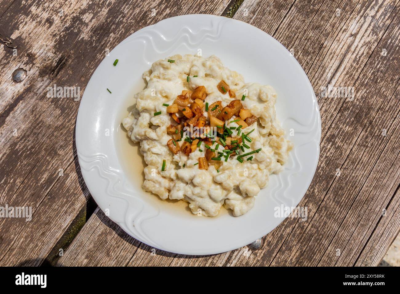 National dish of Slovakia - Bryndzove halusky (potato dough lumps with ...