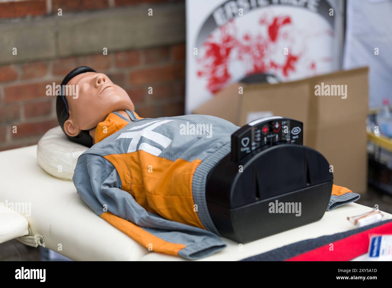 Resuscitation manikin with measurement data display Stock Photo - Alamy