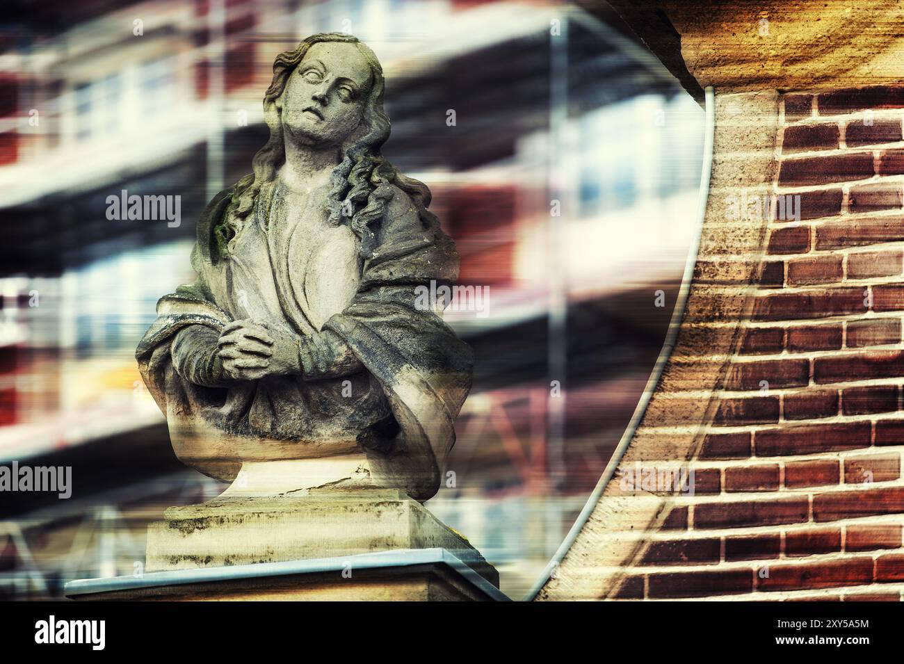 Figure on the archway of the Theresienhospital, Theresia Lazarette ...