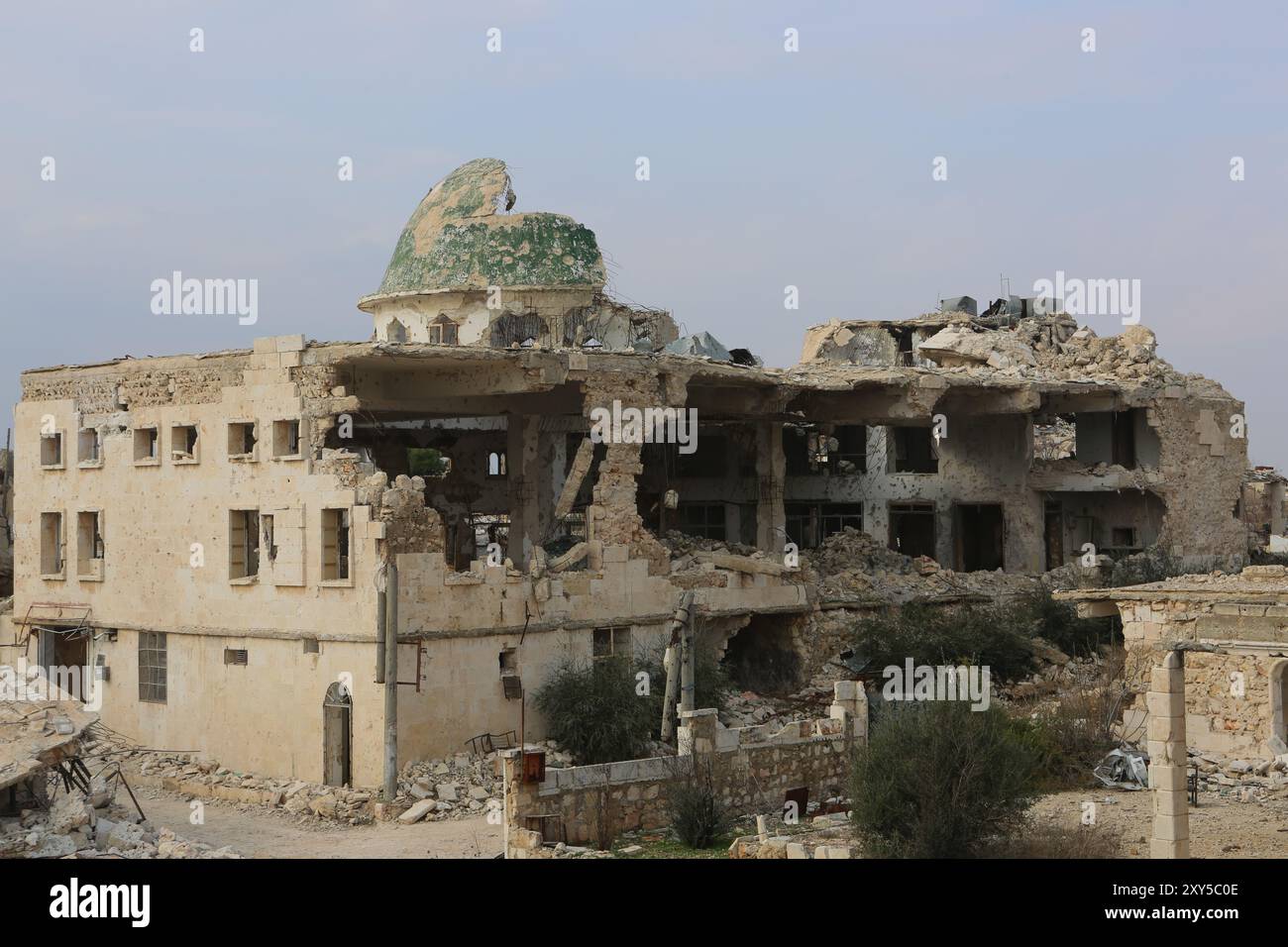 January 2019. Destroyed buildings in Al-Rashideen, in the western ...