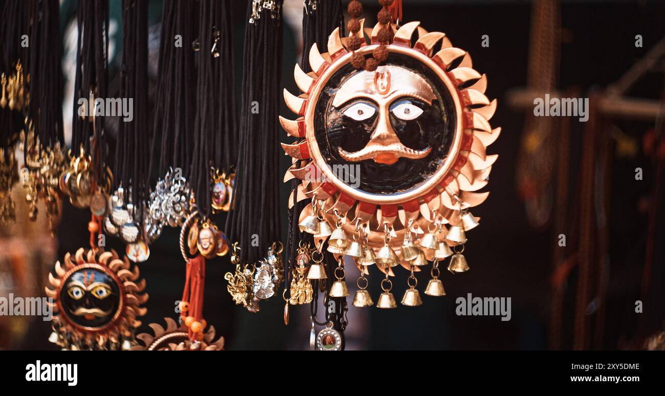 Hindu God Shanidev or Bhagwaan Shani Ji souvenirs. Traditional Indian ...