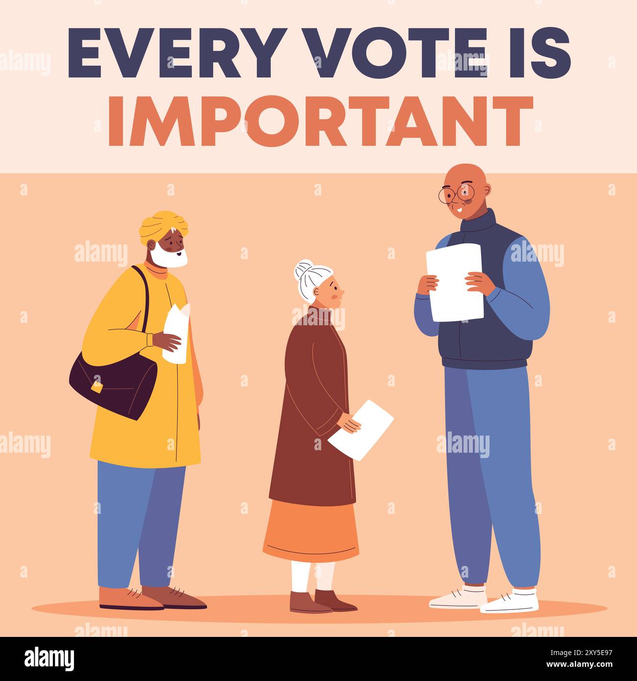 Elderly couple vote Stock Vector Images - Alamy
