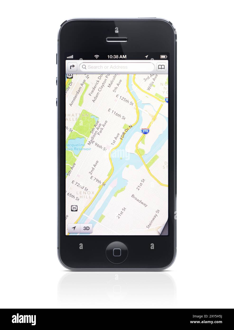 IPhone 5 with Apple map app, new Apple mapping service on its display ...