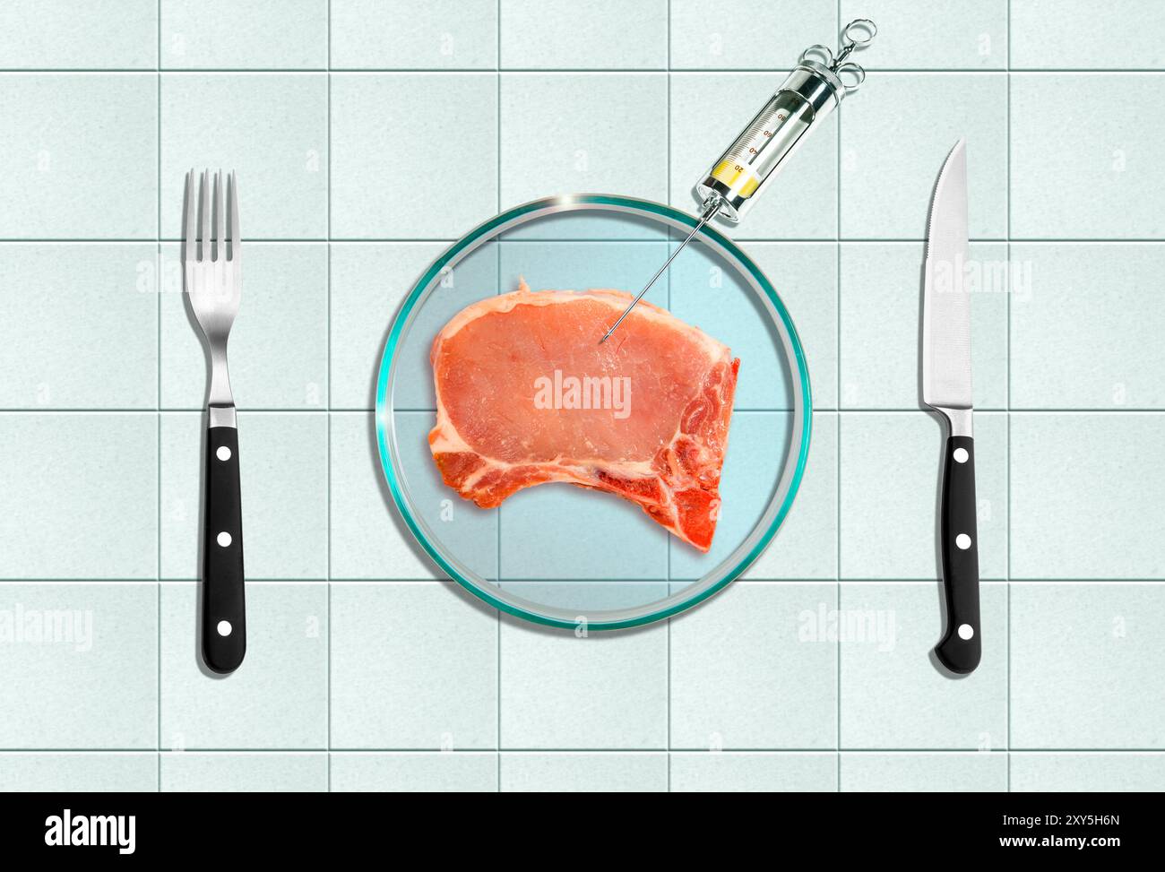 Genetic engineering, manipulated meat Stock Photo - Alamy