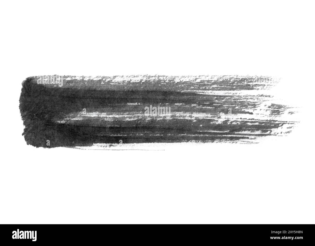 Brush stroke with black calligraphy ink on white rice paper Stock Photo ...