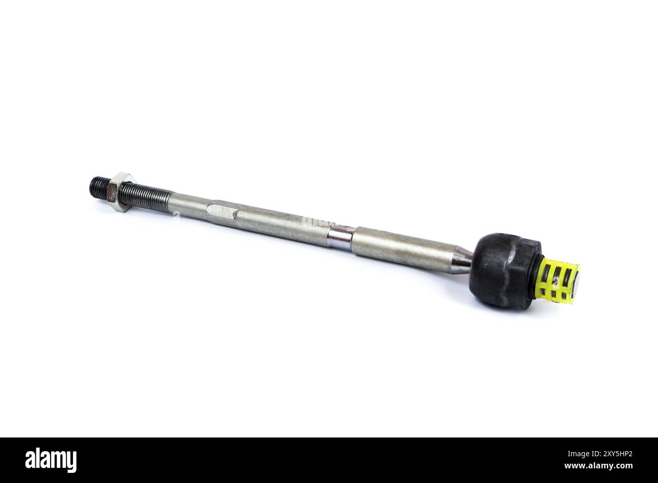 Steering rod with cap for threading on an isolated white background ...