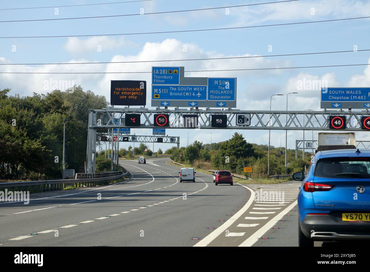 The turn off from the M4 to allow access to North and South directions ...