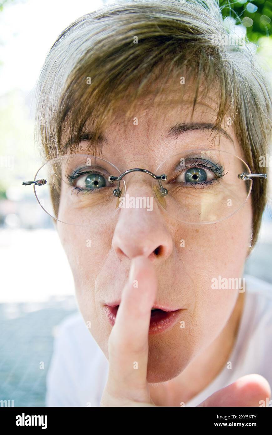 Distorted face glasses hi-res stock photography and images - Alamy
