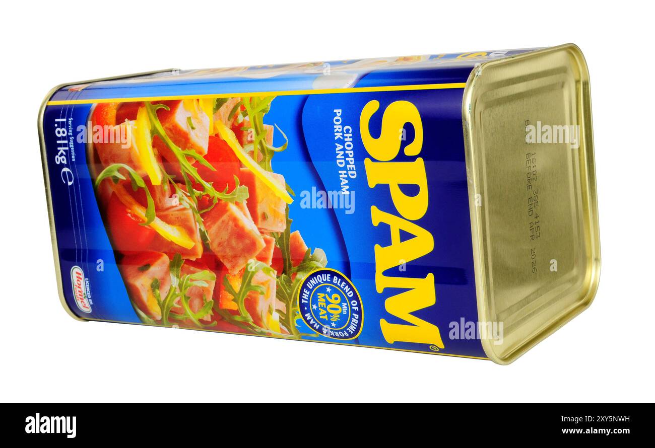 Stockport, United Kingdom, January 26th, 2024, Spam chopped pork and ...