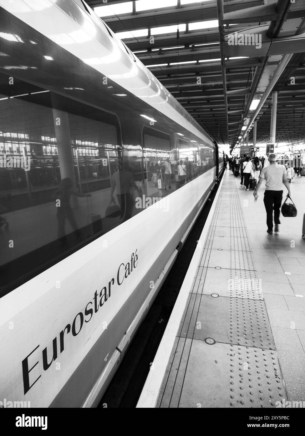 Black and White Eurostar Train, London St. Pancras international ...