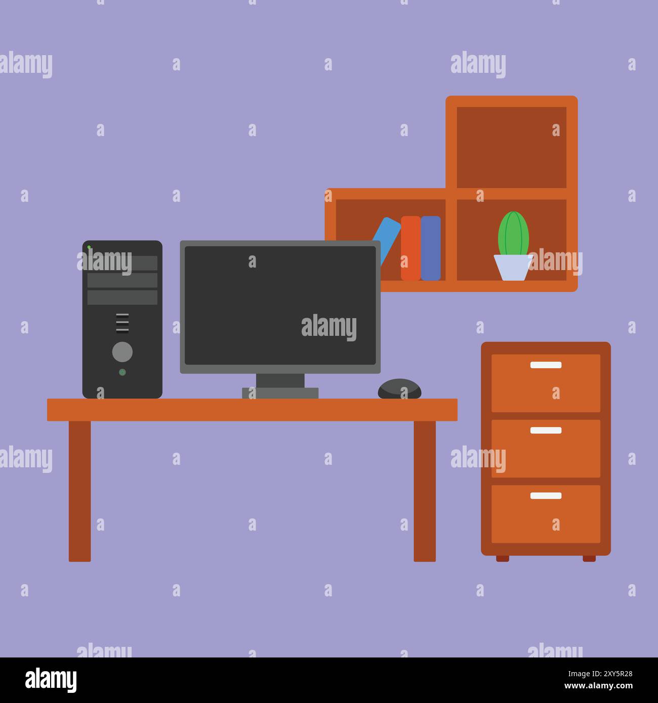 Office vector. office room set vector. office computer vector Stock ...