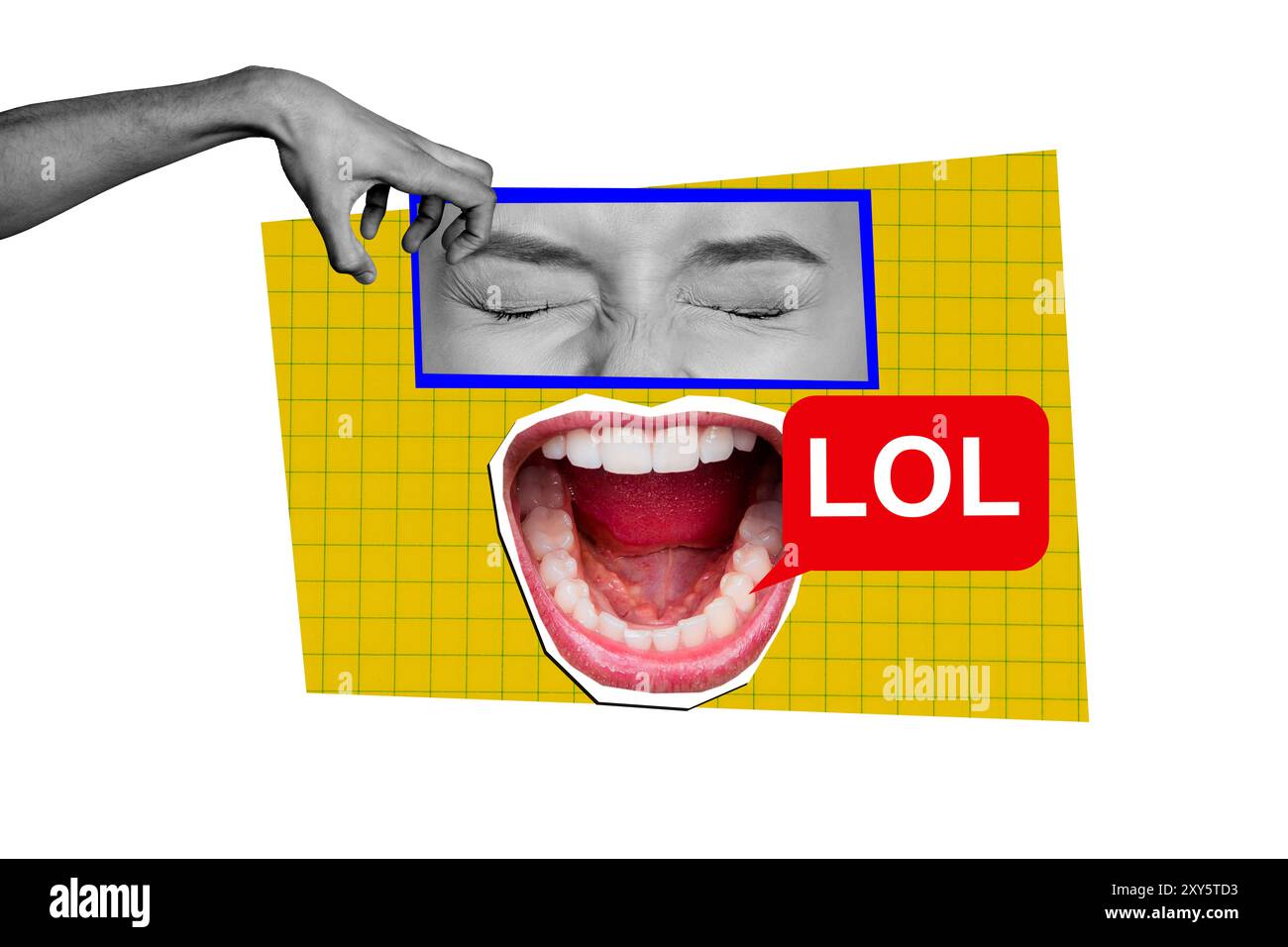 Creative abstract template collage of bullying concept nervous victim ...