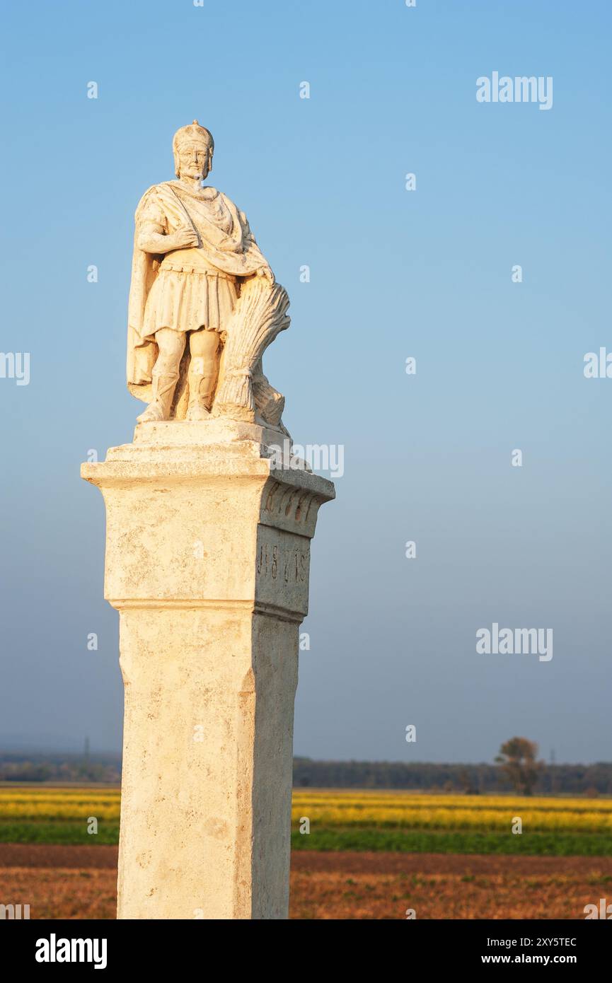 The statue of a Roman marks the course of the Amber Road Stock Photo ...