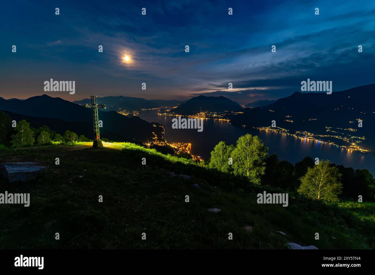Panorama of Lake Como, with Tremezzina, Villa Balbianello, a glimpse of ...