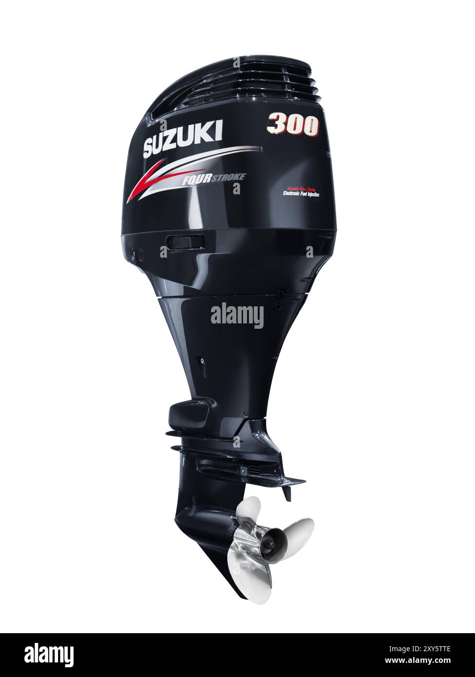 Suzuki 300 outboard boat motor four stroke engine isolated on white ...