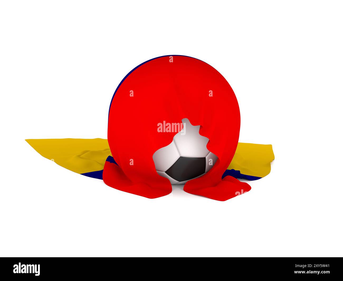 Soccer ball with the flag of Colombia, soccer championship concept 3d ...
