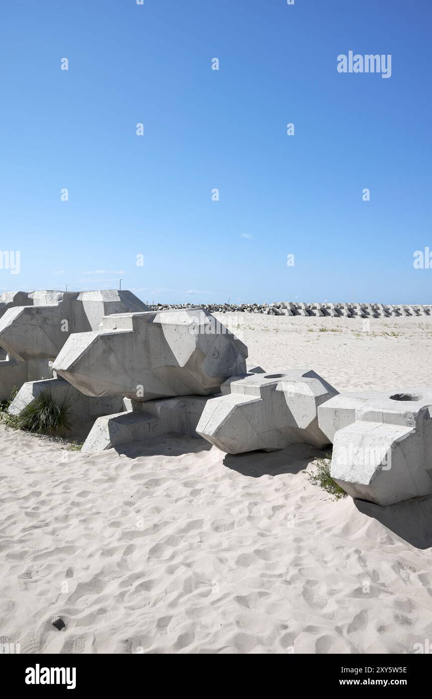 Concrete blocks on the beach hi-res stock photography and images - Alamy