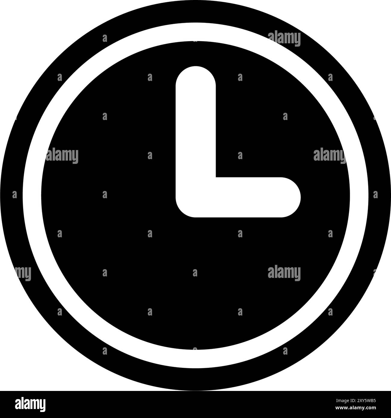 Minimalist black and white clock icon, perfect for apps and interfaces ...