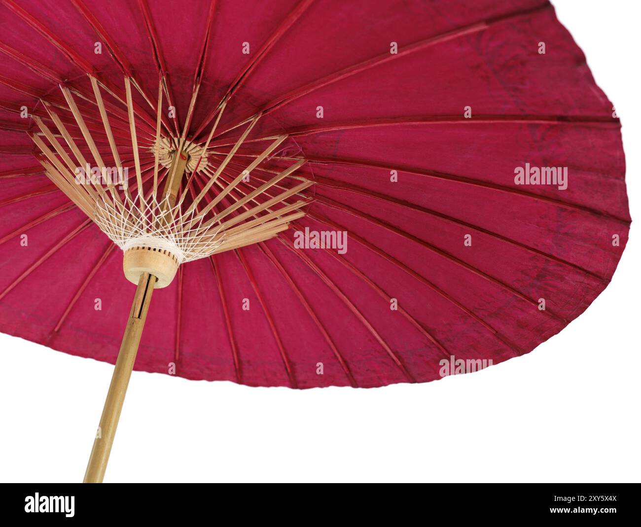 Red oriental paper umbrella, Japanese parasol isolated on white ...