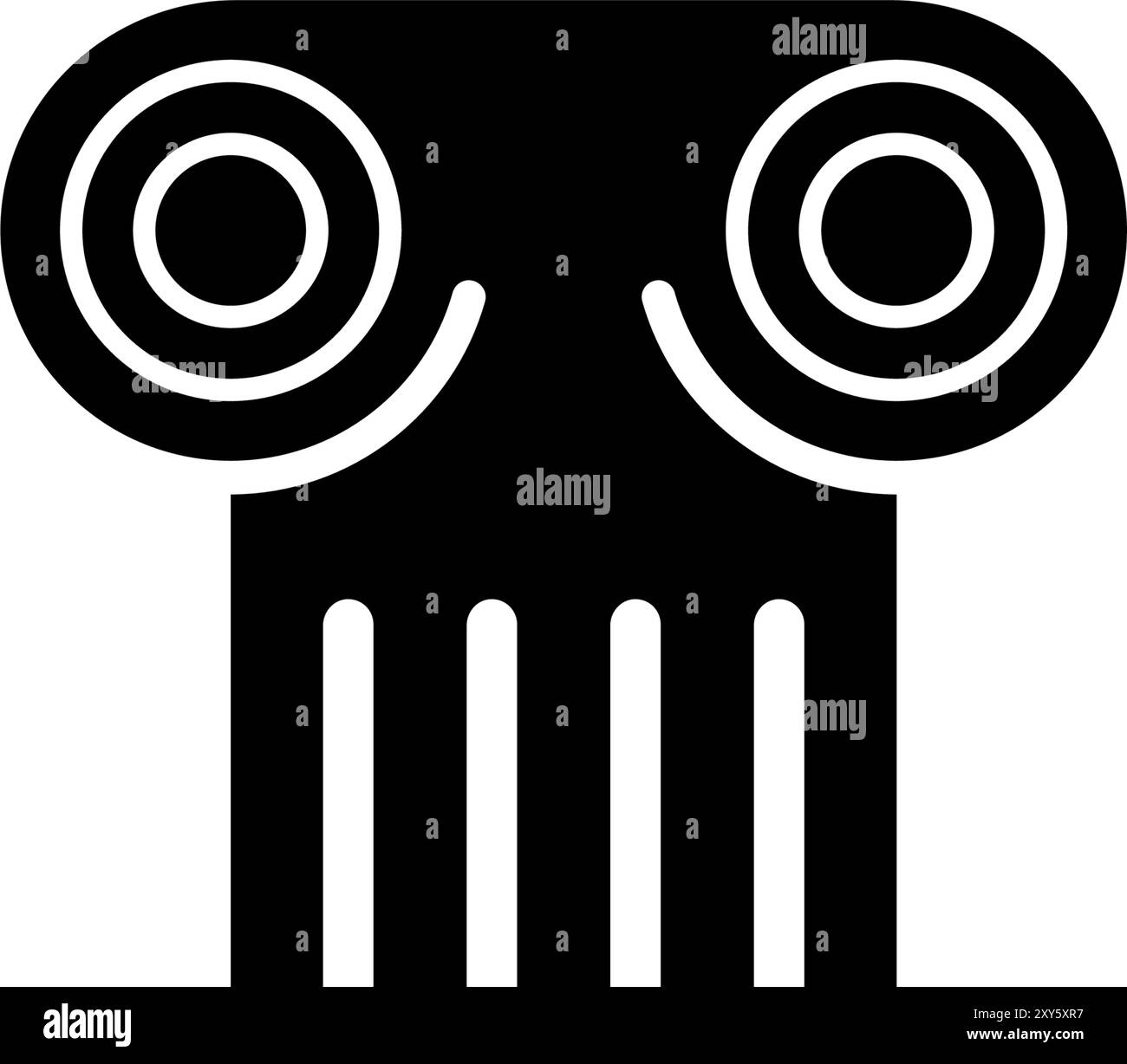 Classic Greek column icon in a minimalist black and white design Stock ...