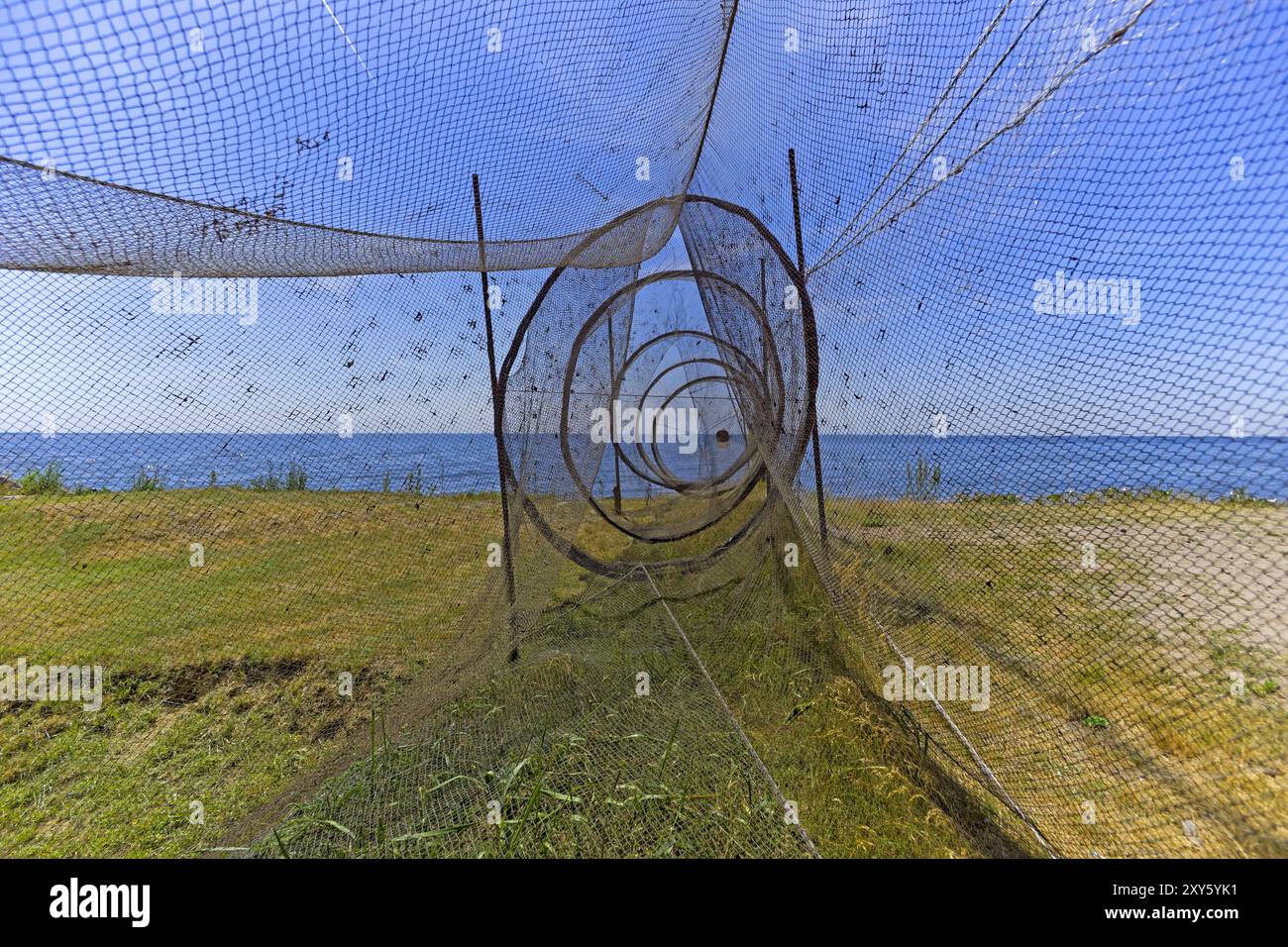 Fish trap on the beach shore, Baltic Sea, Poland, Europe Stock Photo ...