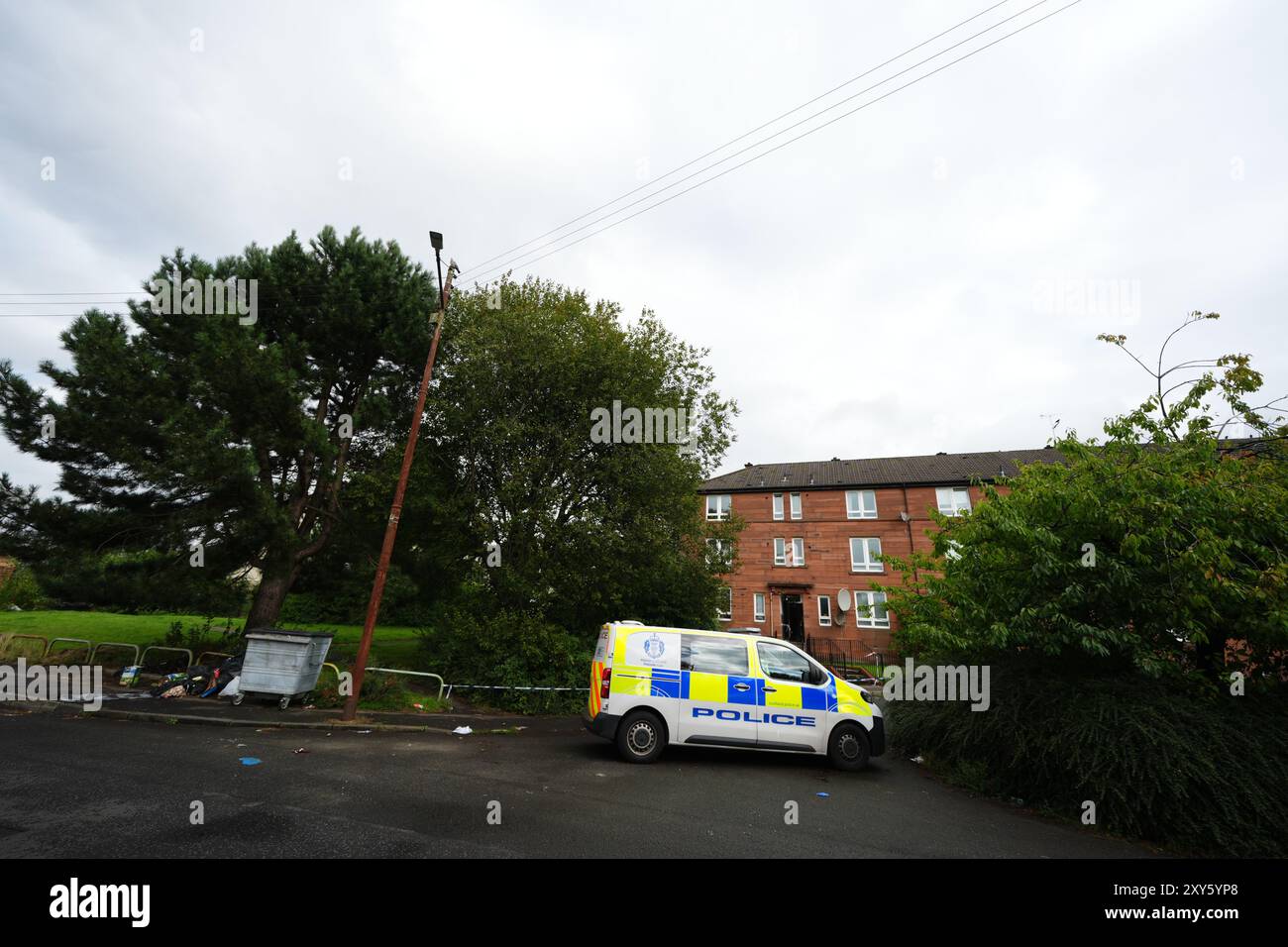 The scene in Elmvale Street in the Springburn area of Glasgow, as a ...