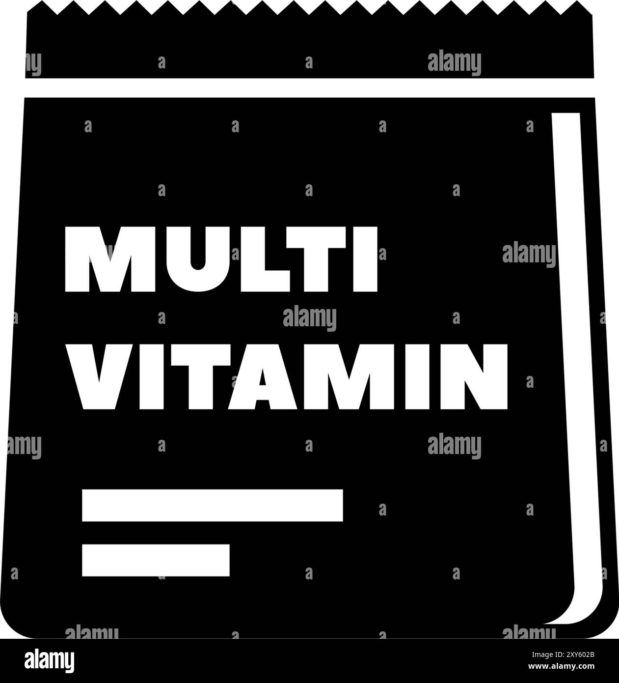 Black and white multivitamin supplement icon, perfect for health and ...