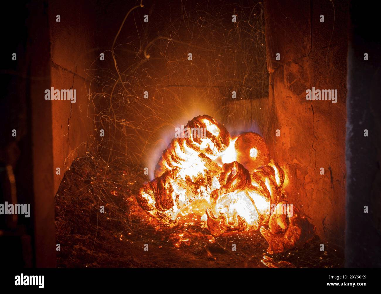 Blast furnace flying sparks hi-res stock photography and images - Alamy