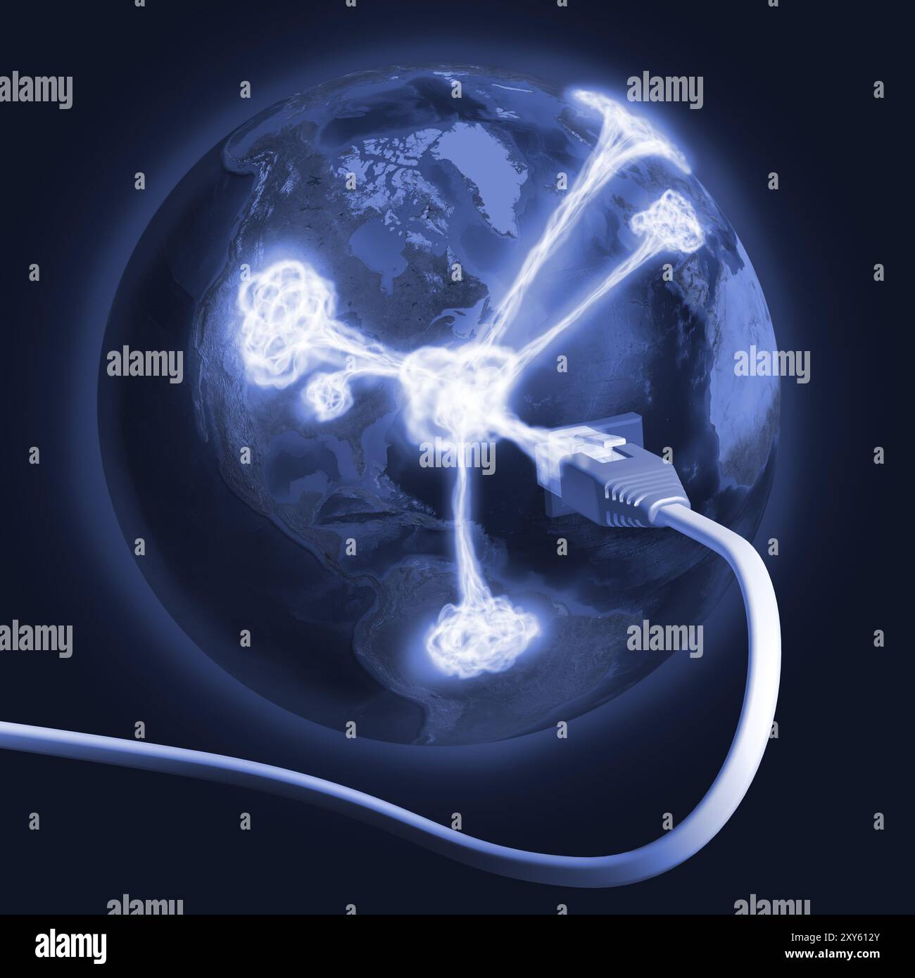 3d earth digital connected network hi-res stock photography and images ...
