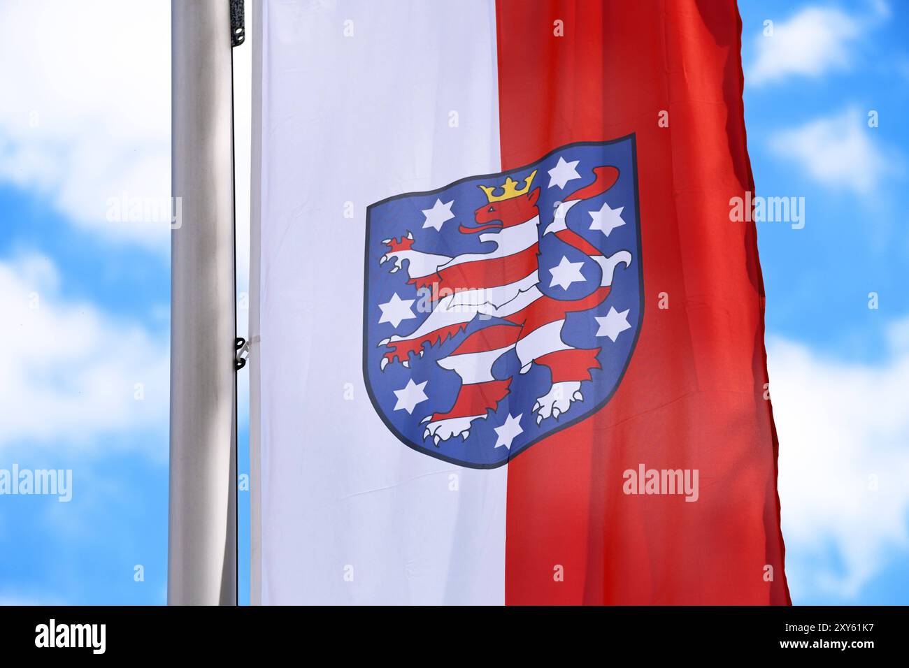 Fahne vom deutschen Bundesland Thüringen *** Flag of the German state ...