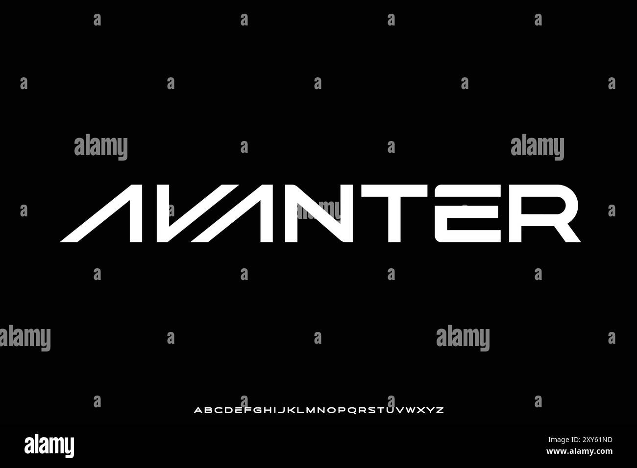 Modern decorative futuristic style alphabet display font vector Stock ... Modern decorative futuristic style alphabet display font vector Stock ...