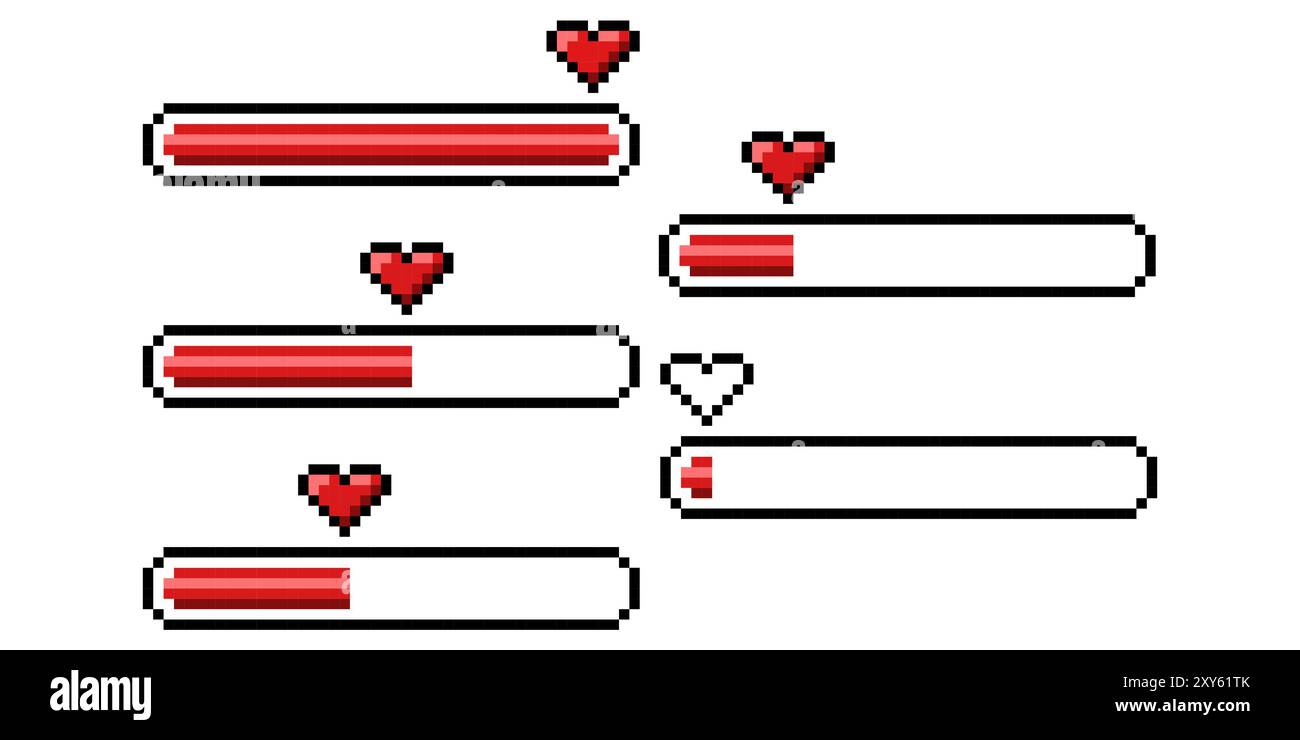 Pixel Art 8 Bit Loading Bar Concept Loading Or Installing Process Stock Vector Image And Art Alamy