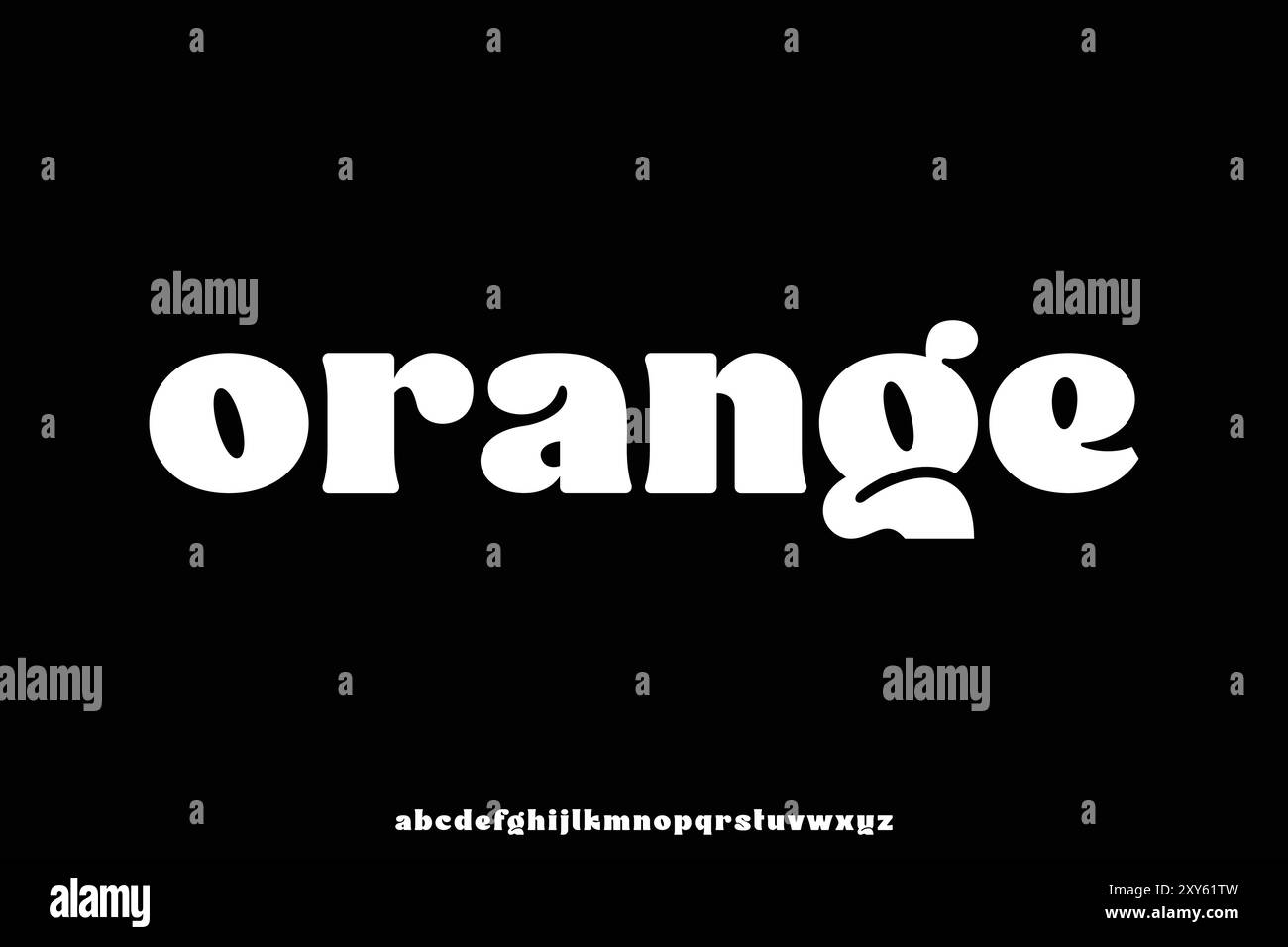 Unique bold retro style alphabet display font vector. Playful orange ...