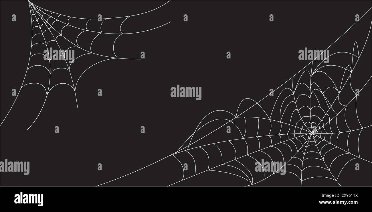 Corner Cobweb, isolated on black, transparent background. Spiderweb for ...