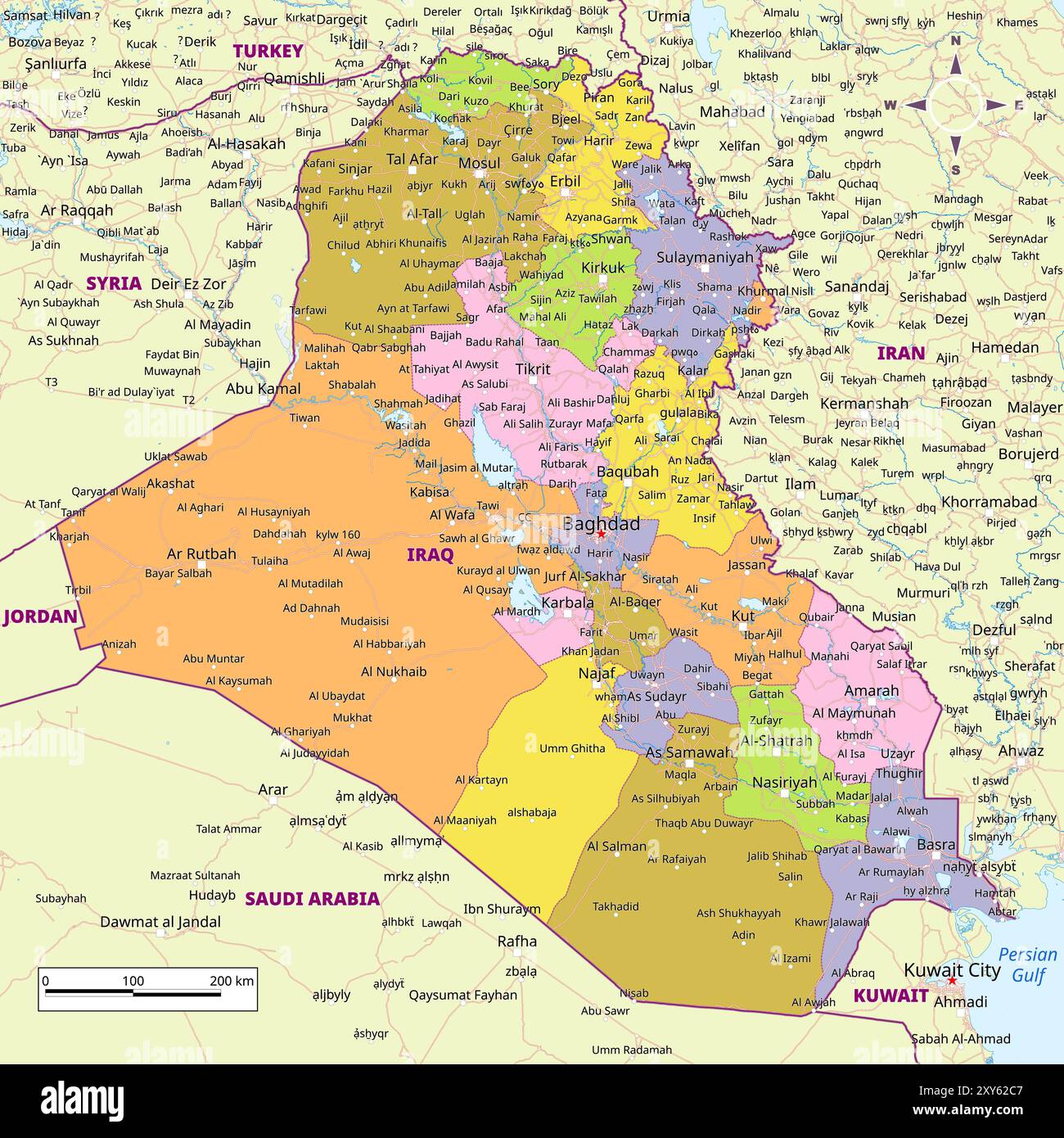 Baghdad map detailed map hi-res stock photography and images - Alamy