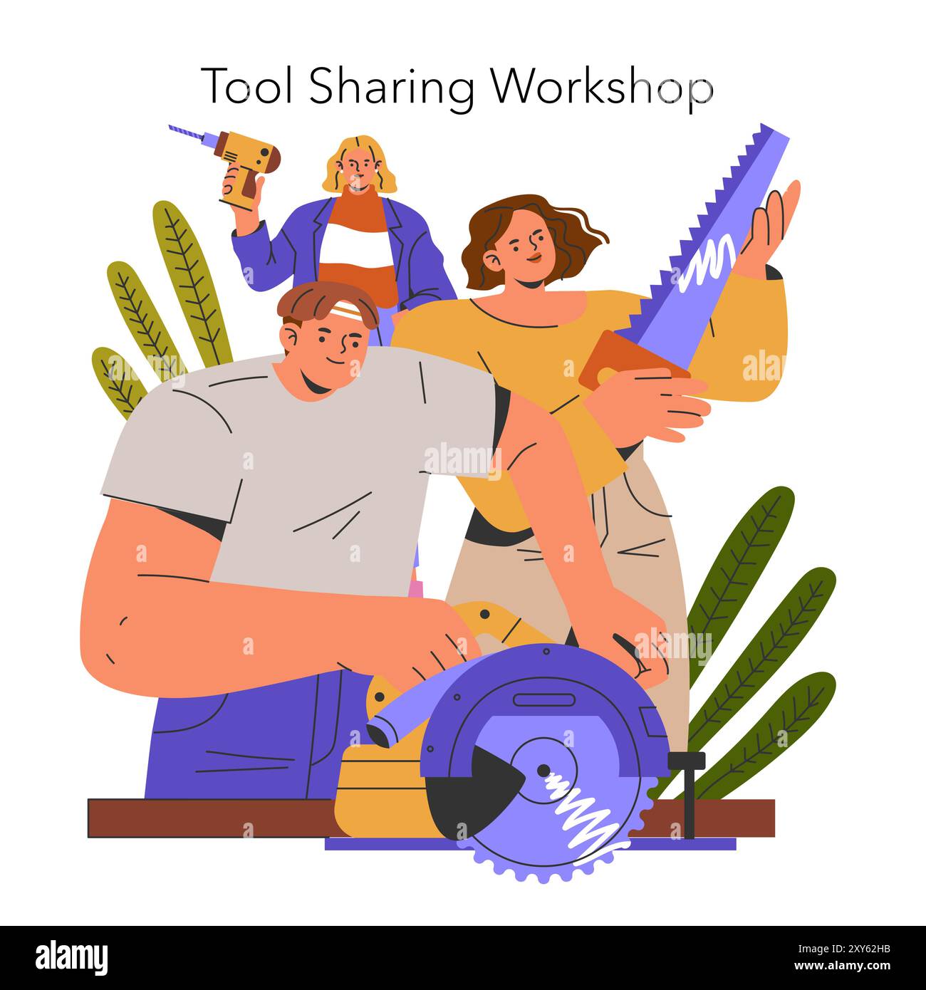 Friends help diy Stock Vector Images - Alamy