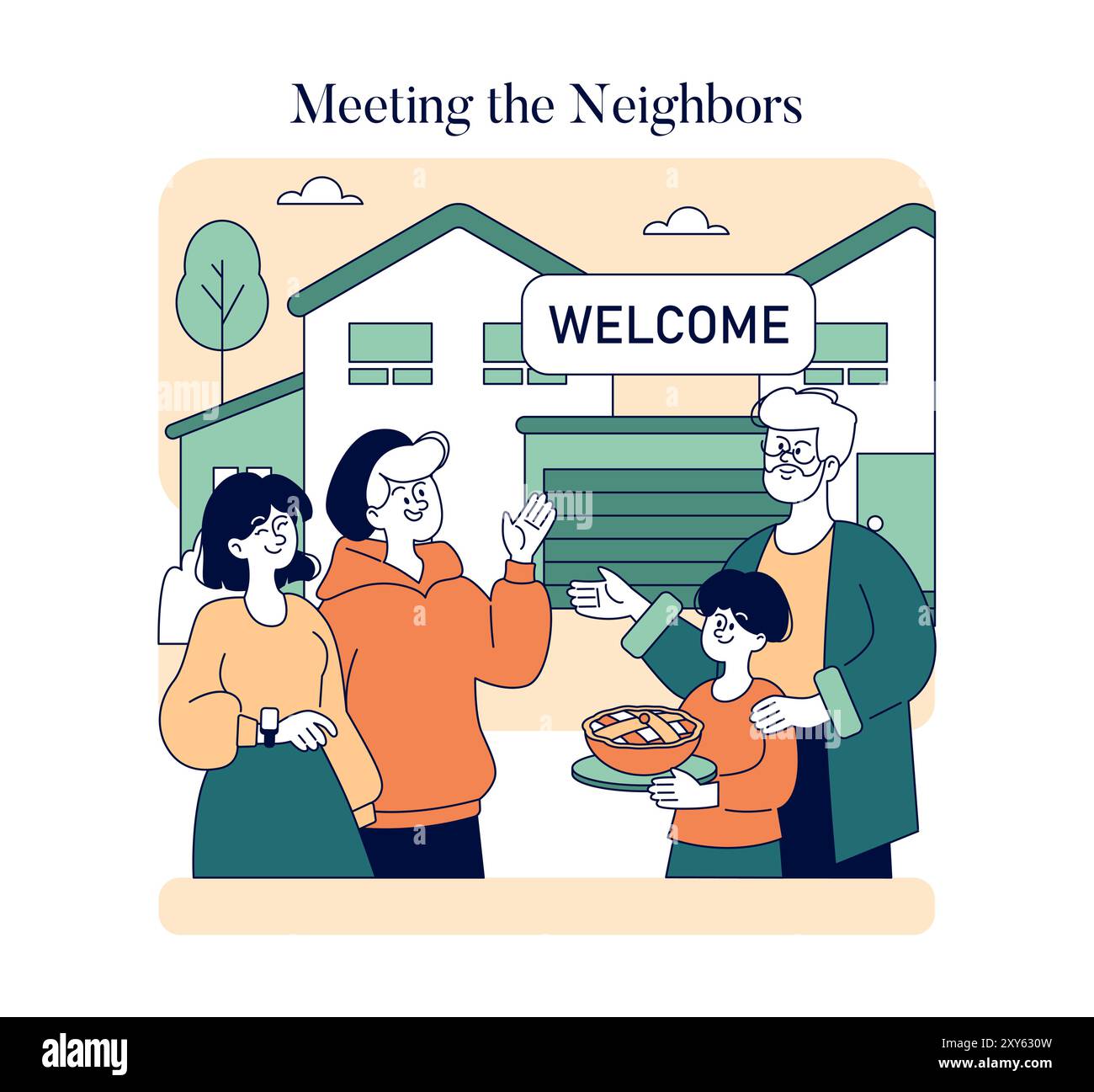 New neighbor welcoming Stock Vector Images - Alamy