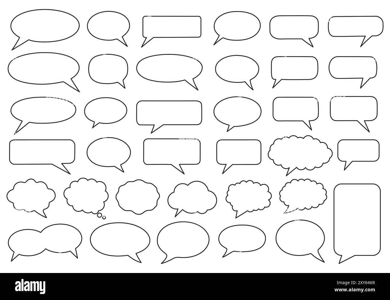 Outline speech bubbles in different shapes. Vector illustration Stock Vector Image & Art - Alamy