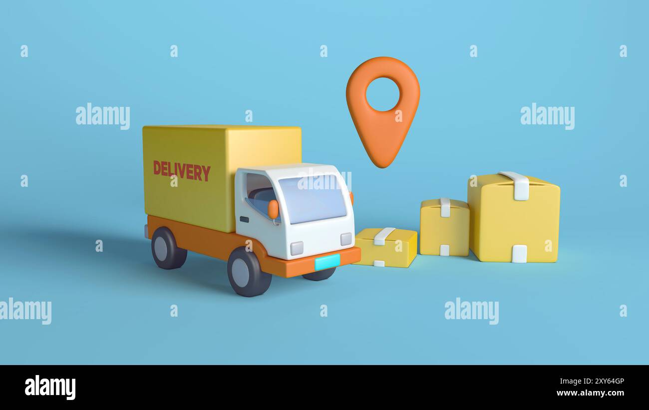 Efficient delivery truck packages fast hi-res stock photography and ...