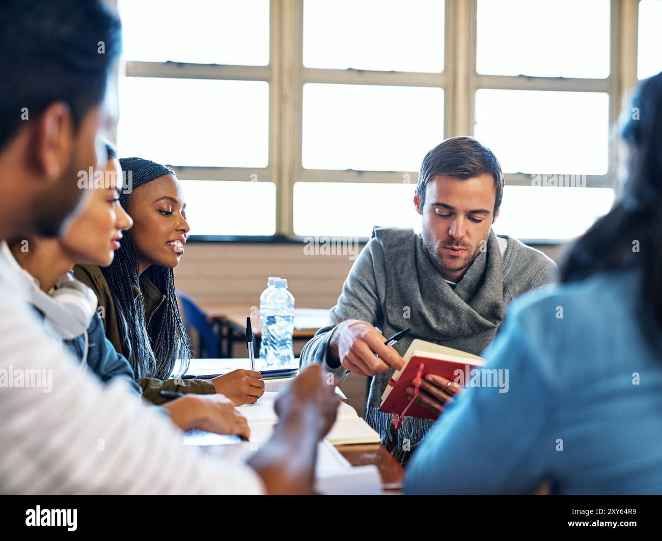 Learning, students and classroom for group assignment with education on ...