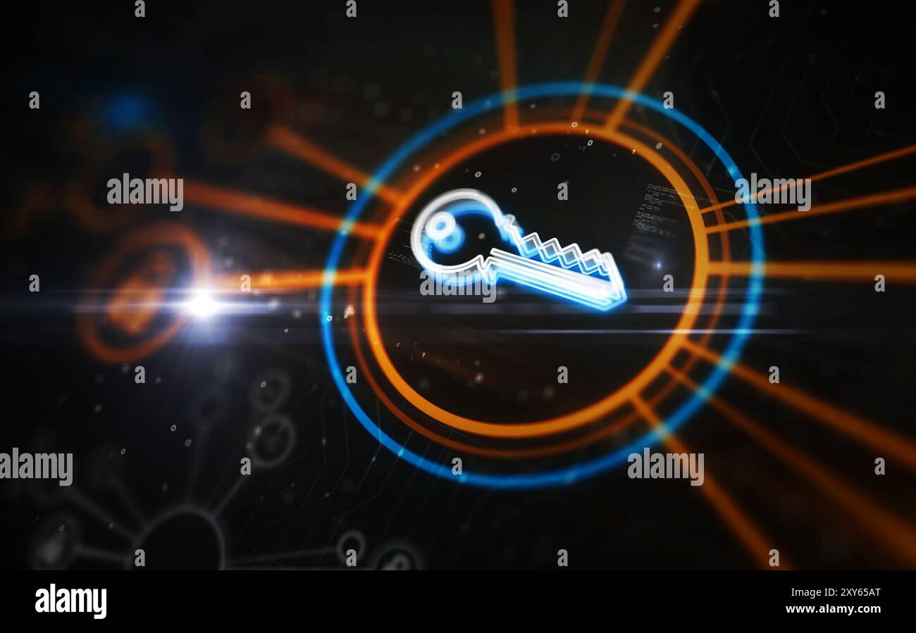 Cyber security and privacy protection with key symbol digital concept ...
