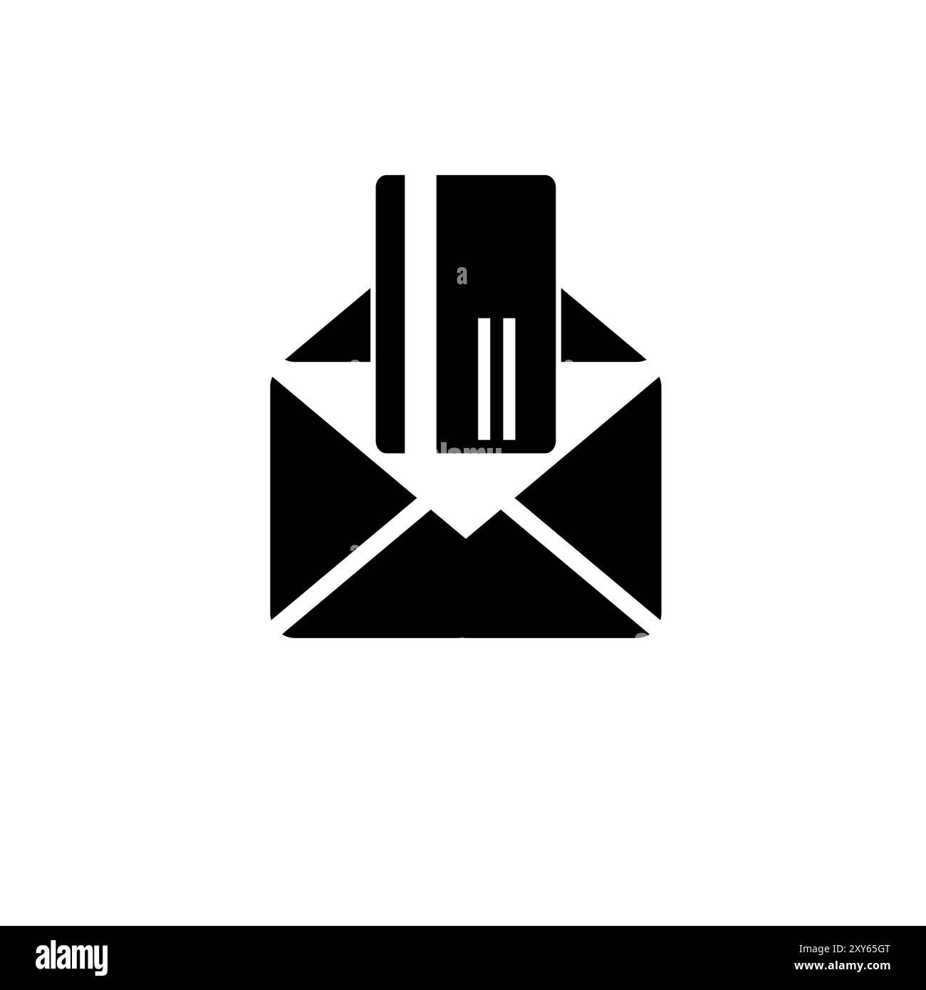 Open Envelope with Credit Card Solid Flat Vector Icon Isolated on White ...