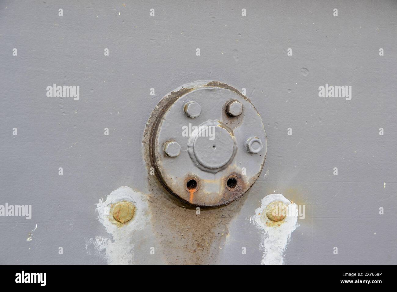 Flange with two missing screws Stock Photo - Alamy