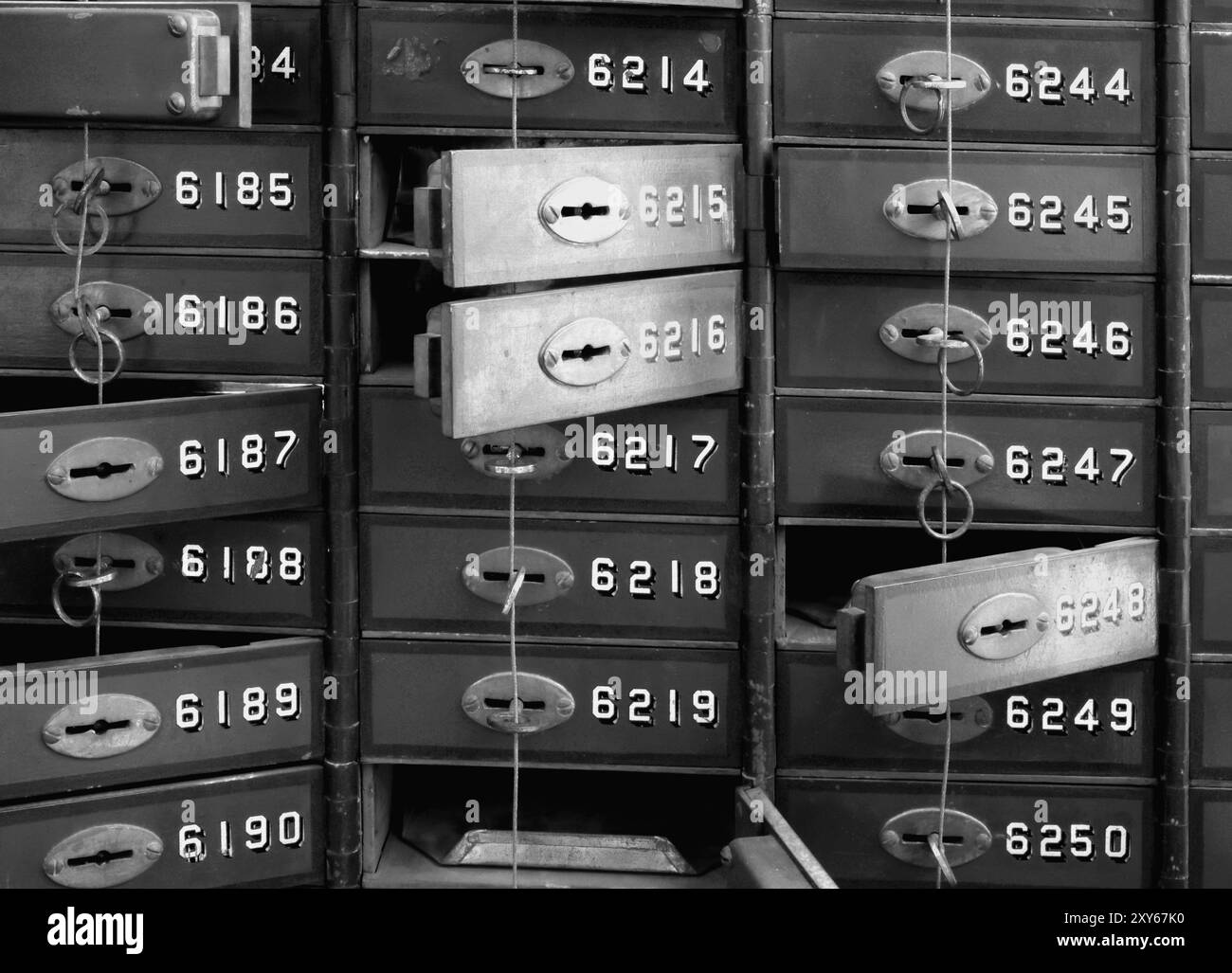 Safe deposit boxes in a bank Stock Photo - Alamy